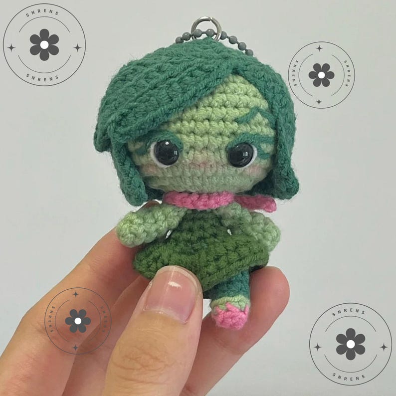 Disgust Amigurumi Crochet, Keychain Anxiety , Pattern Disgust, Handmade ...
