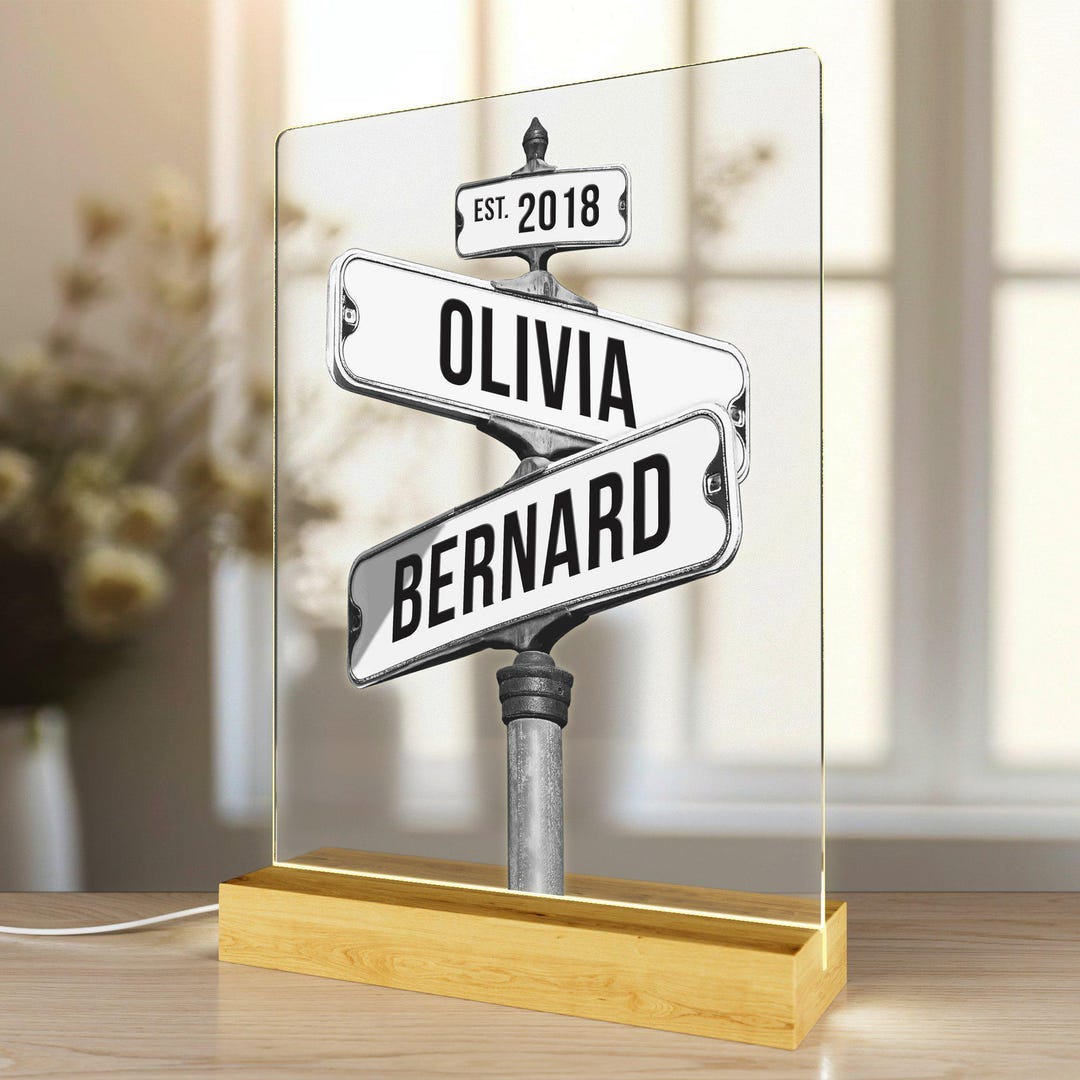 Personalized Name Vintage Street Sign, Custom Name Date Crossroads ...