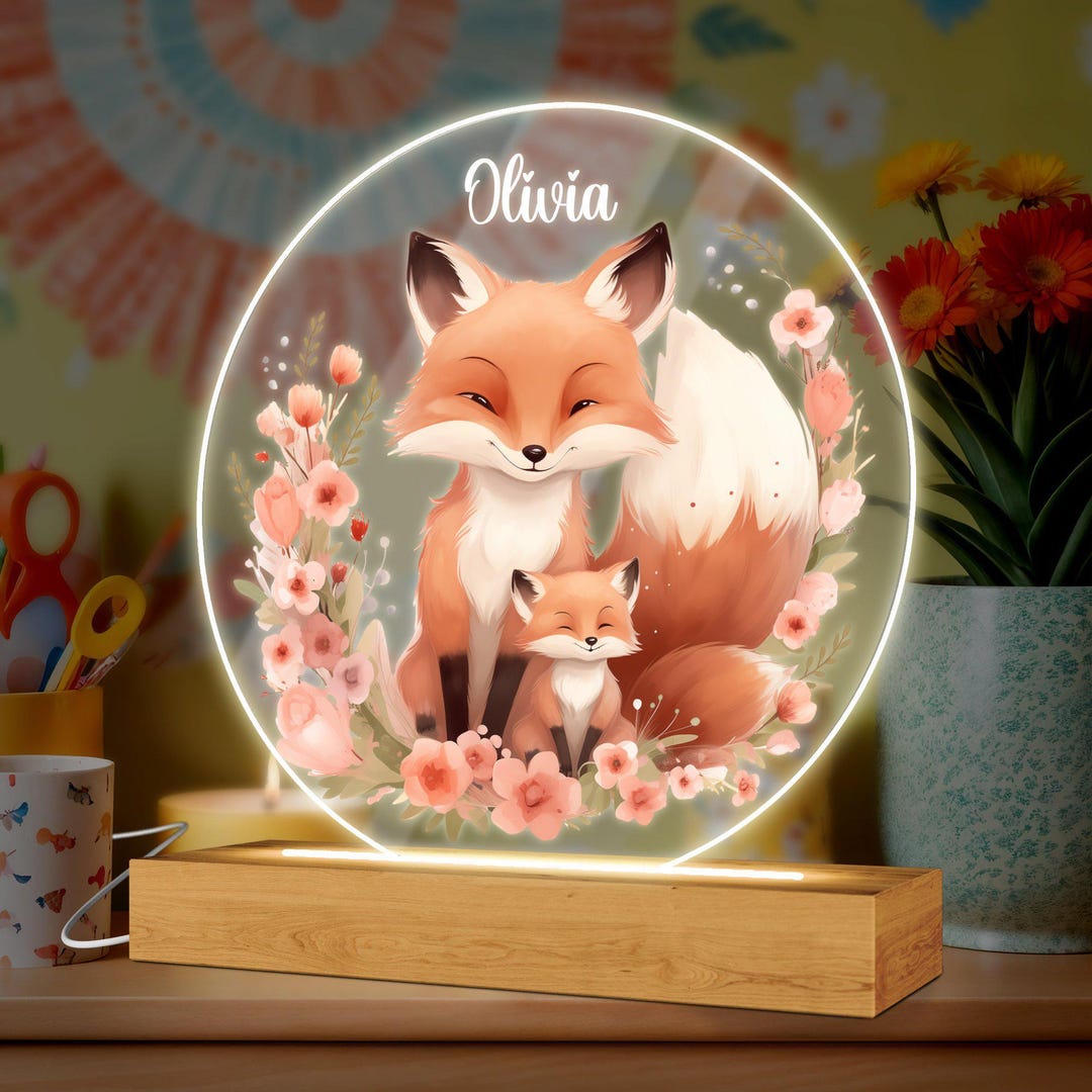 Custom Name Night Light Colorful Rainbow, Baby Night Light, Individual ...