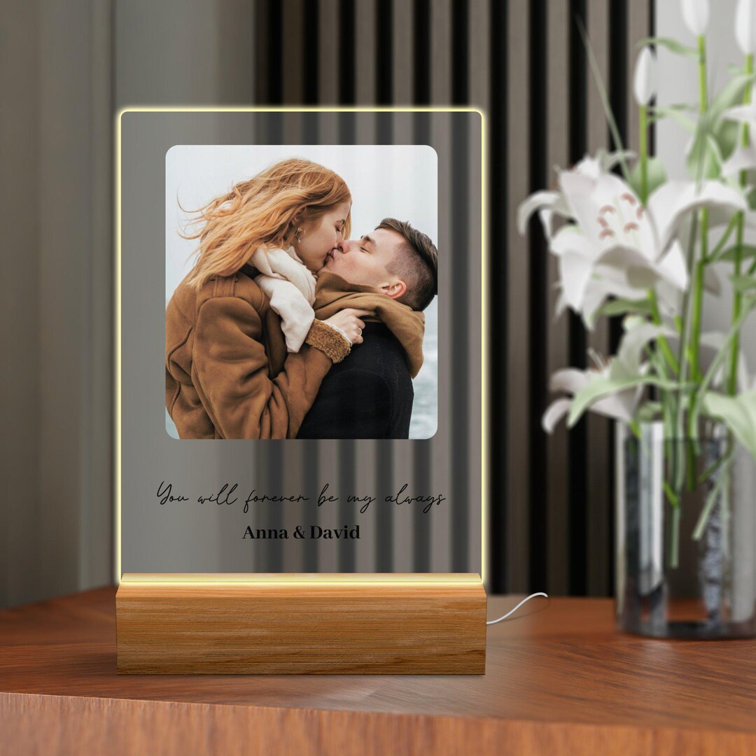 Acrylic Picture Frame With Light, Personalized Stand, Christmas Gifts ...