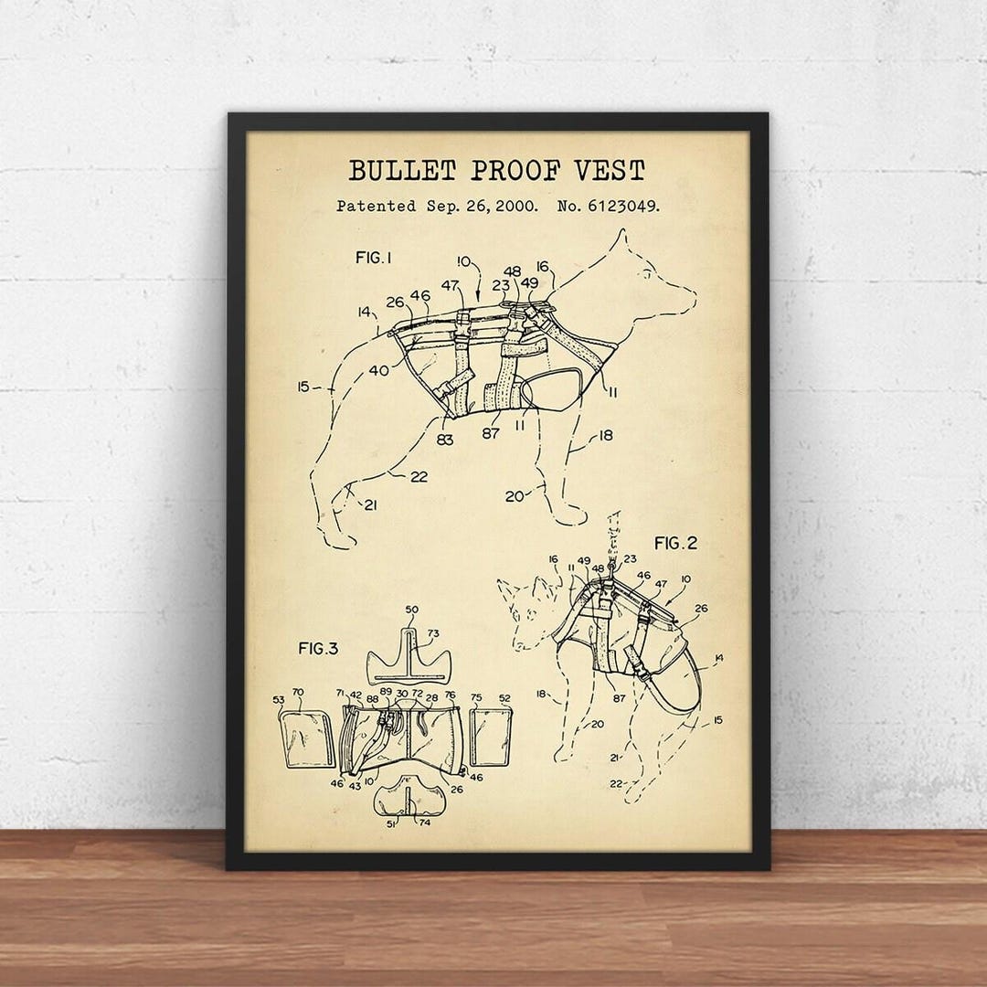 K9 Vest Patent Print, Military Dog Body Armor Decor, Law Enforcement ...