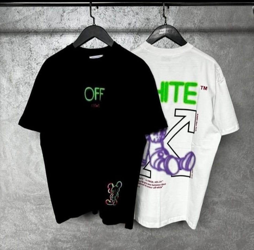 Off White Black T Shirt - Etsy UK