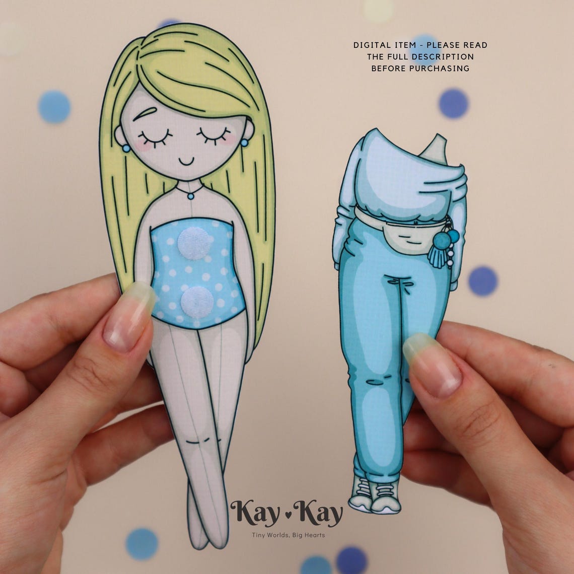 Printable Paper Doll Template, Digital Download, for Kids - Etsy