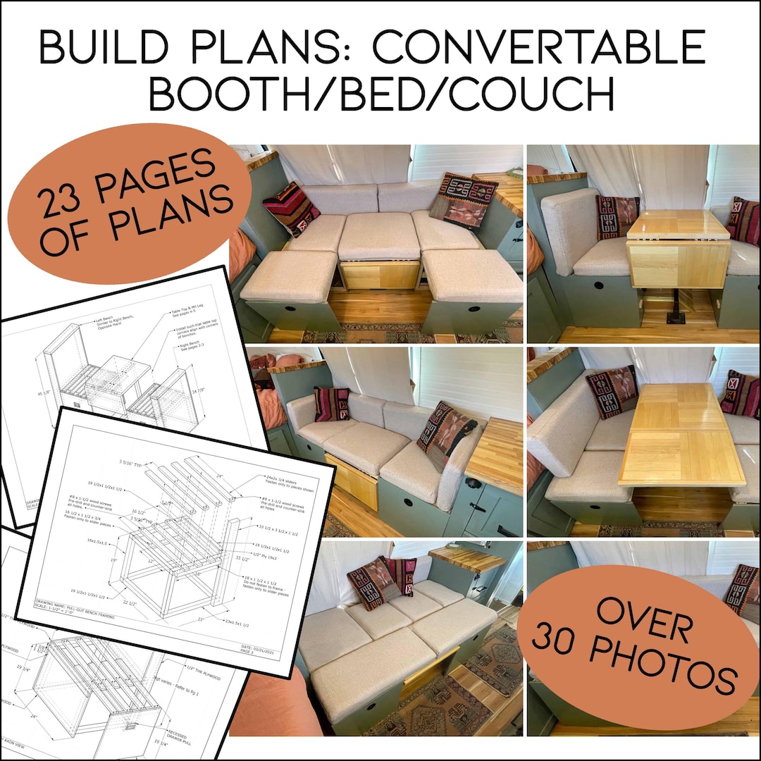 Build Plans: Couch/booth/bed Convertible Furniture for Van Life, Bus ...