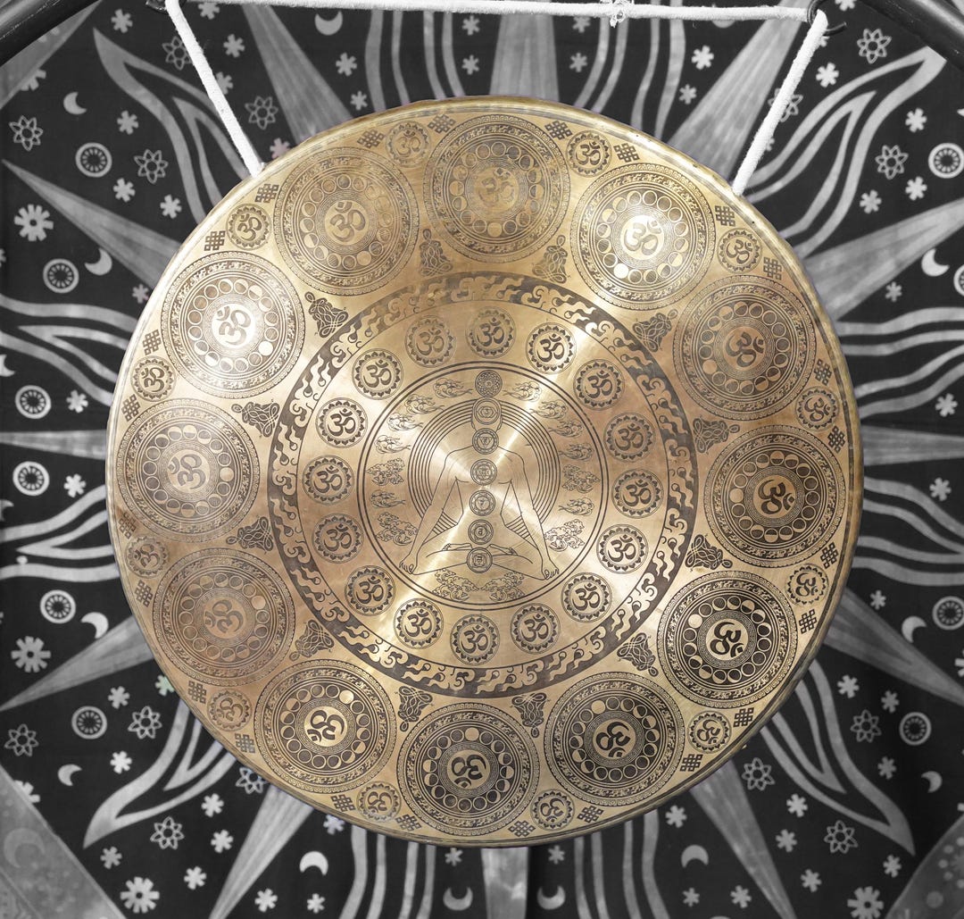 Seven Chakra Yogi Carving Gong: Tibetan Singing Meditation Gong (50-100 ...