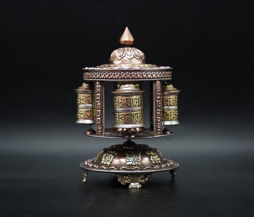 Handcrafted Tibetan Buddhist Prayer Wheel: Carved Mantra Design - Etsy