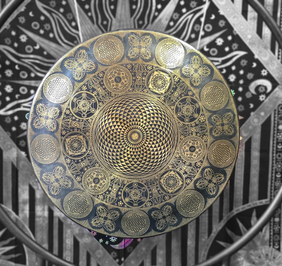 50-100 Cm Super Fine Flower of Life Carving Gong tibetan Singing ...
