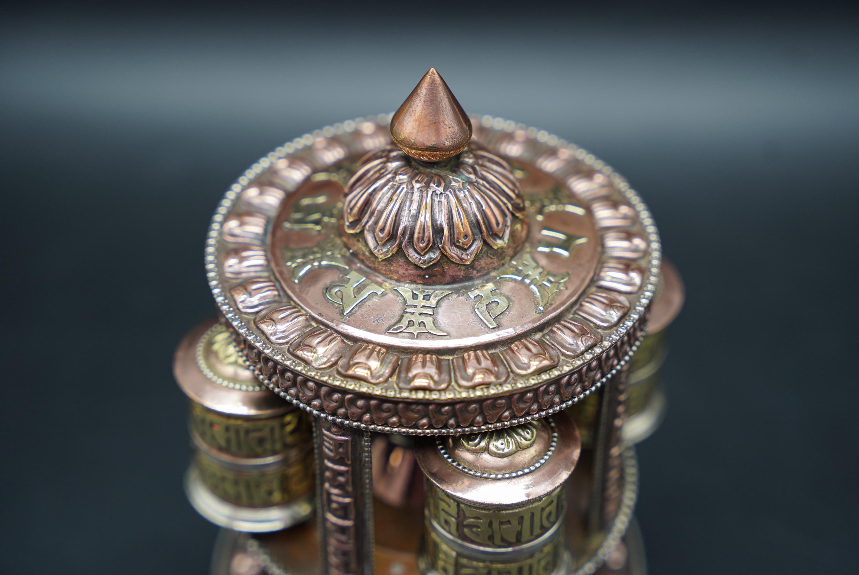 Handcrafted Tibetan Buddhist Prayer Wheel: Carved Mantra Design - Etsy