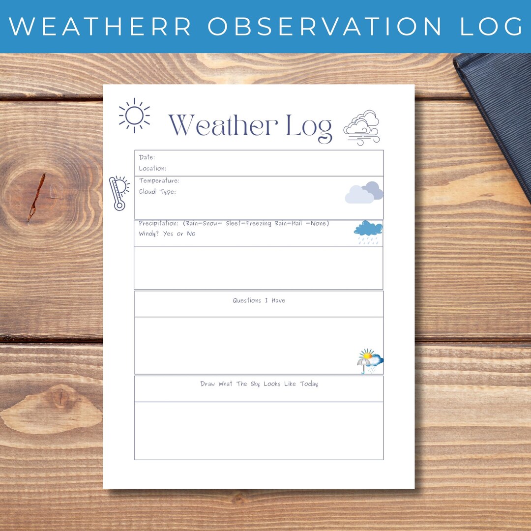 Weather Log & Precipitation Chart: Homeschool Science Printable (PDF ...
