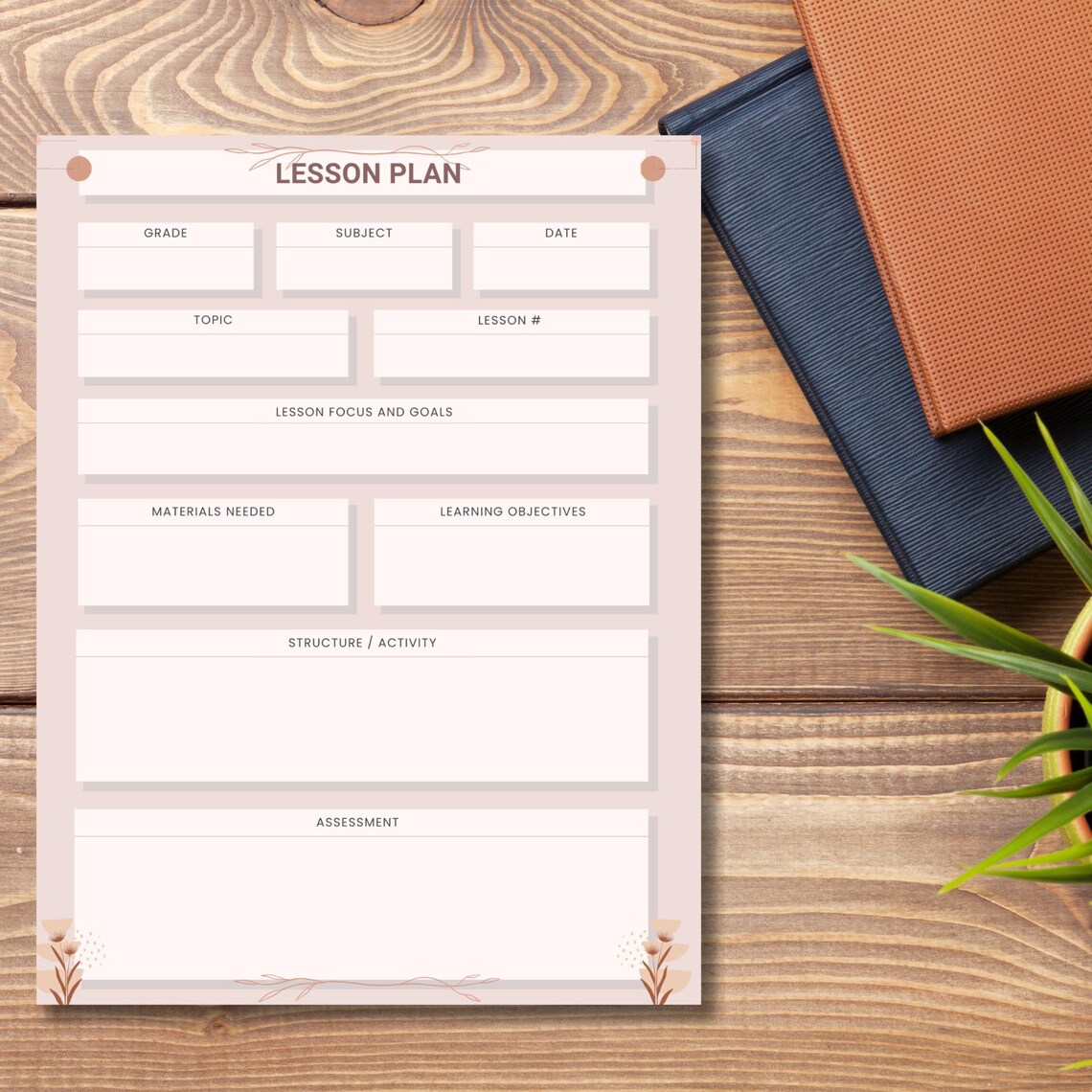 Boho Teacher Lesson Planner: Printable & Digital Planning Sheet (PDF ...