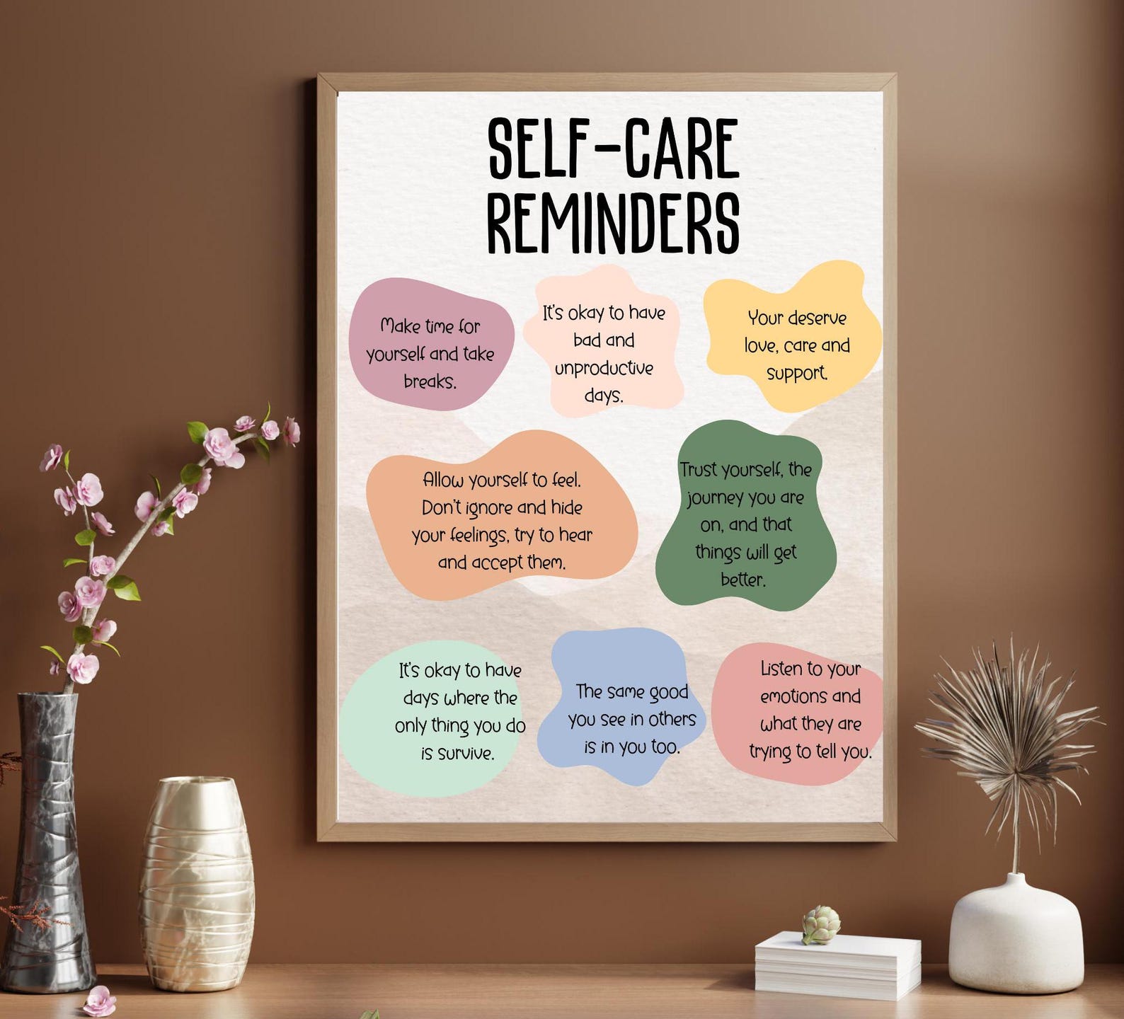 Self-care Poster, Calming Corner, Therapy Office Decor, Self Care ...
