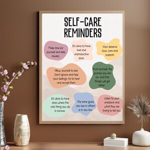 Self-care Poster, Calming Corner, Therapy Office Decor, Self Care ...