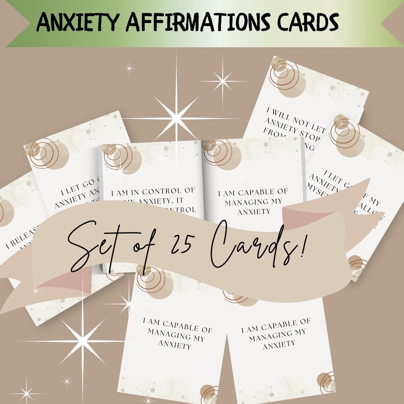 Affirmation Cards, Anxiety Coping Cards, Anxiety Affirmation Cards ...
