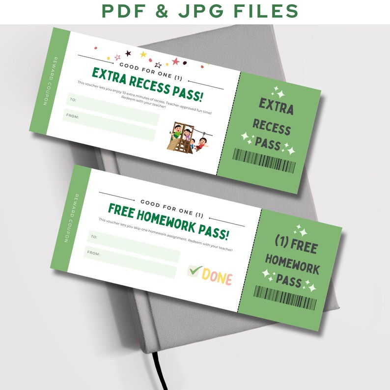 Printable Student Reward Vouchers: Classroom Incentive Coupons (digital ...