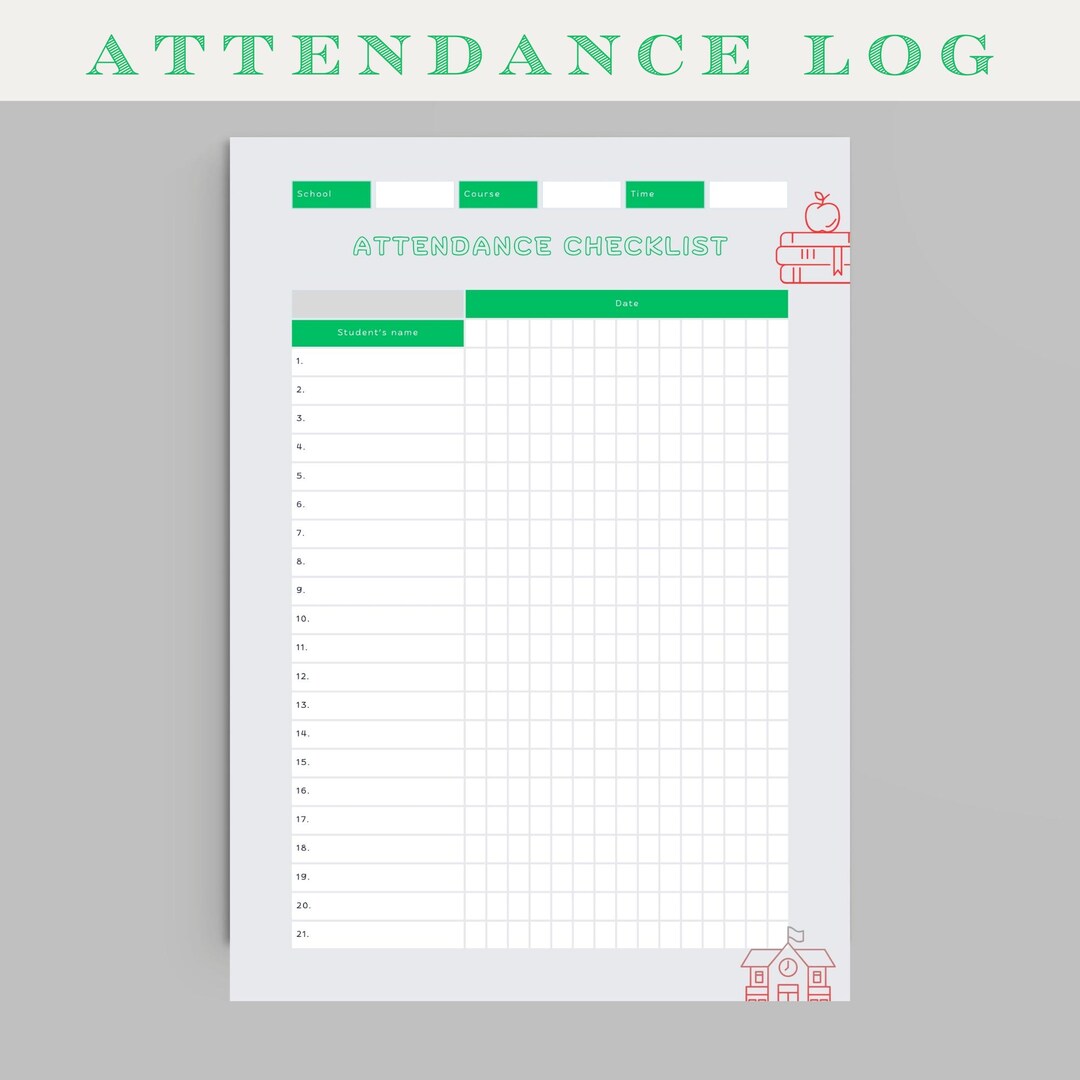 Homeschool Attendance Log: Weekly Student Tracker (PDF & JPG) - Etsy