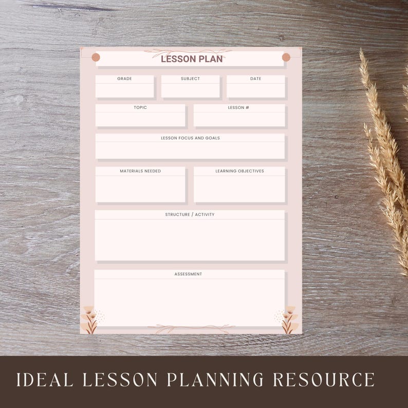 Boho Teacher Lesson Planner: Printable & Digital Planning Sheet (PDF ...