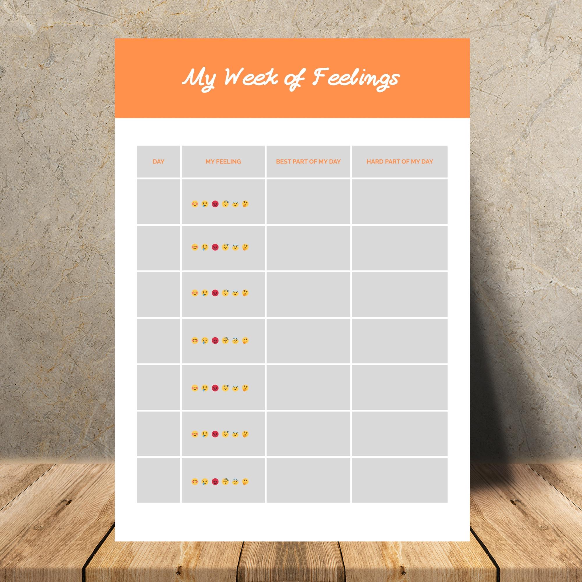 Emotions and Feelings Tracker | Social Emotional Learning Pdf|emotional ...
