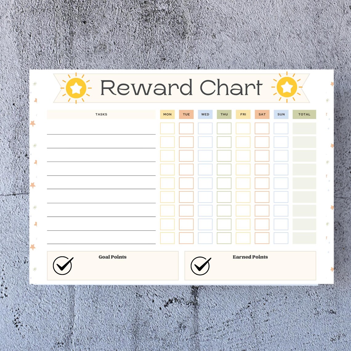 Editable Kids Reward Chart: Chore & Behavior Tracker (printable PDF ...