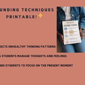 Grounding Techniques Poster, Calming Corner, Therapy Office Decor, Self ...