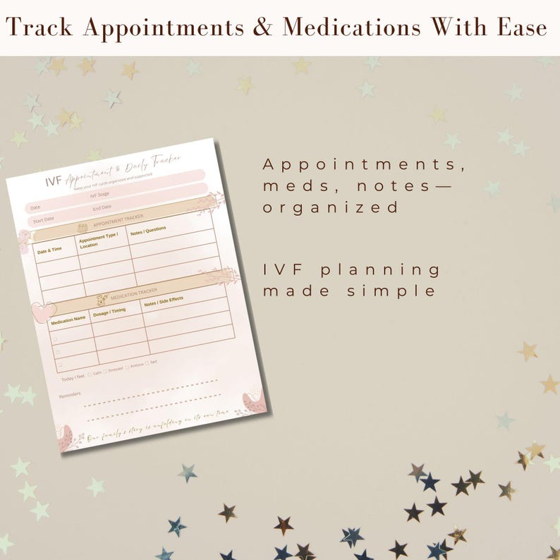 IVF Appointment & Daily Tracker | Printable IVF Medication Log ...