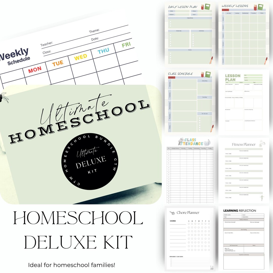 Homeschool Planner|homeschool Organization Tools|lesson Plans, Chore ...