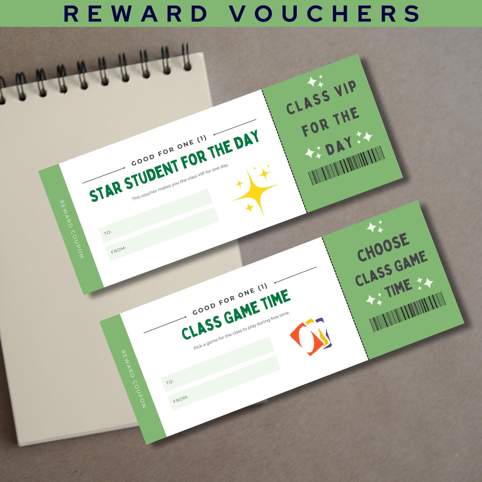 Printable Student Reward Vouchers: Classroom Incentive Coupons (digital ...
