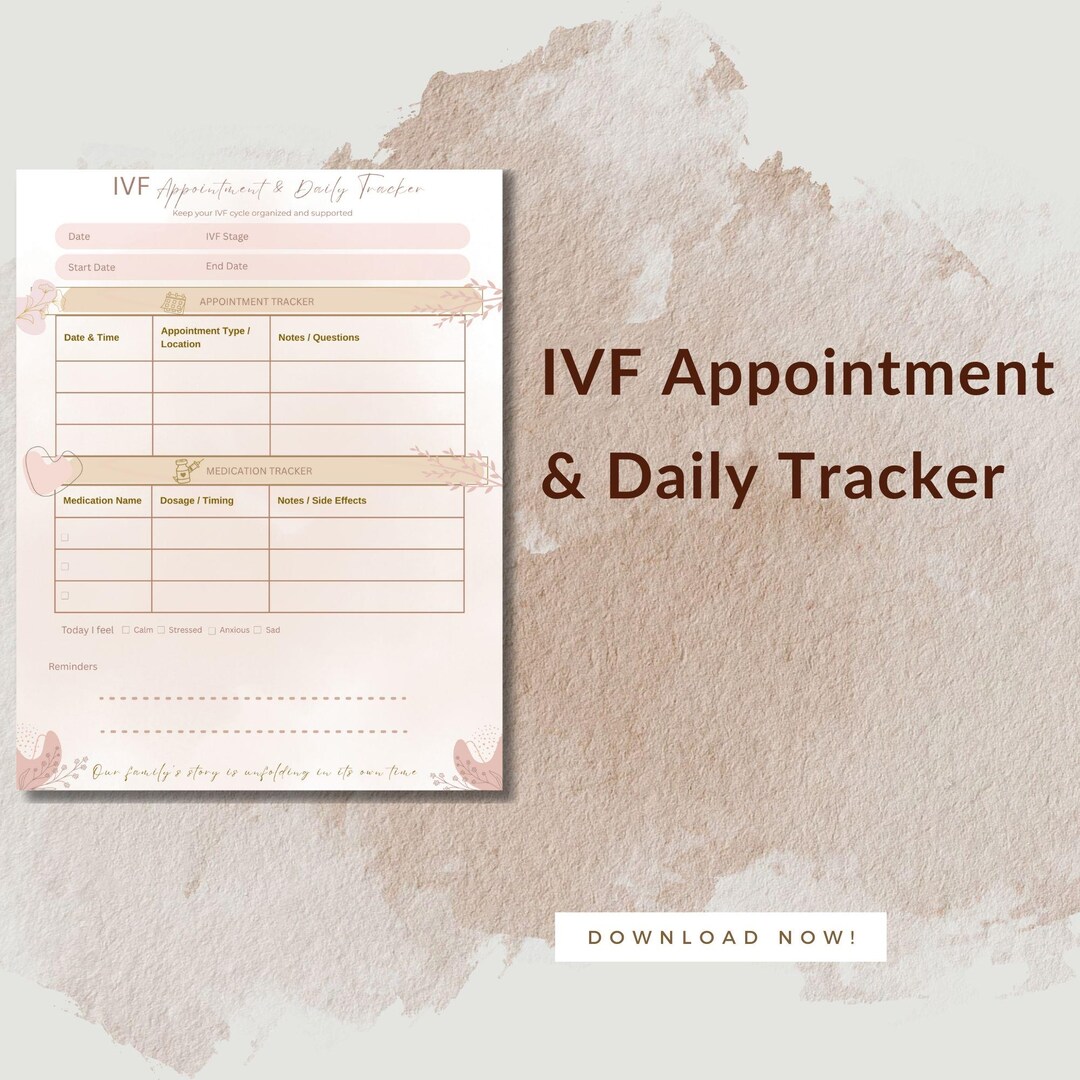 IVF Appointment & Daily Tracker | Printable IVF Medication Log ...