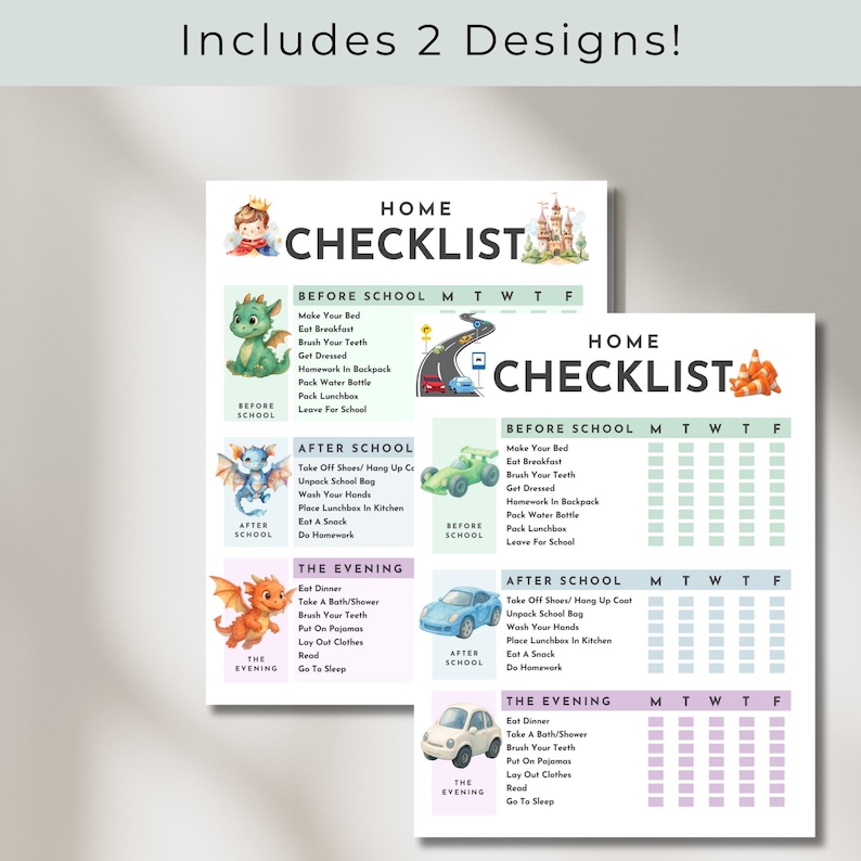 Visual Daily Routine Checklist for Kids: Printable Planner (PDF) - Etsy ...