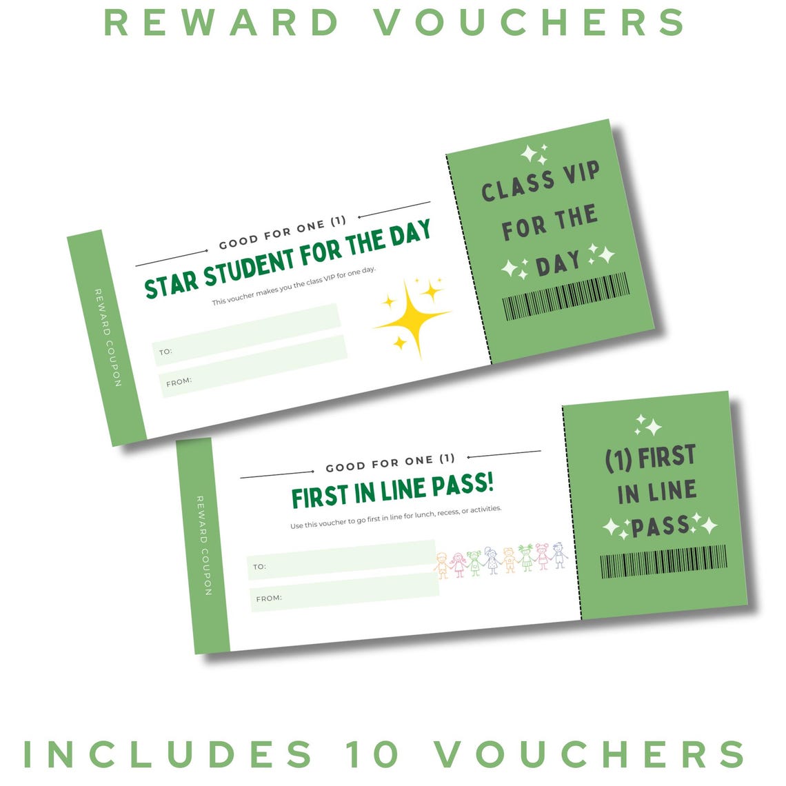 Printable Student Reward Vouchers: Classroom Incentive Coupons (digital ...