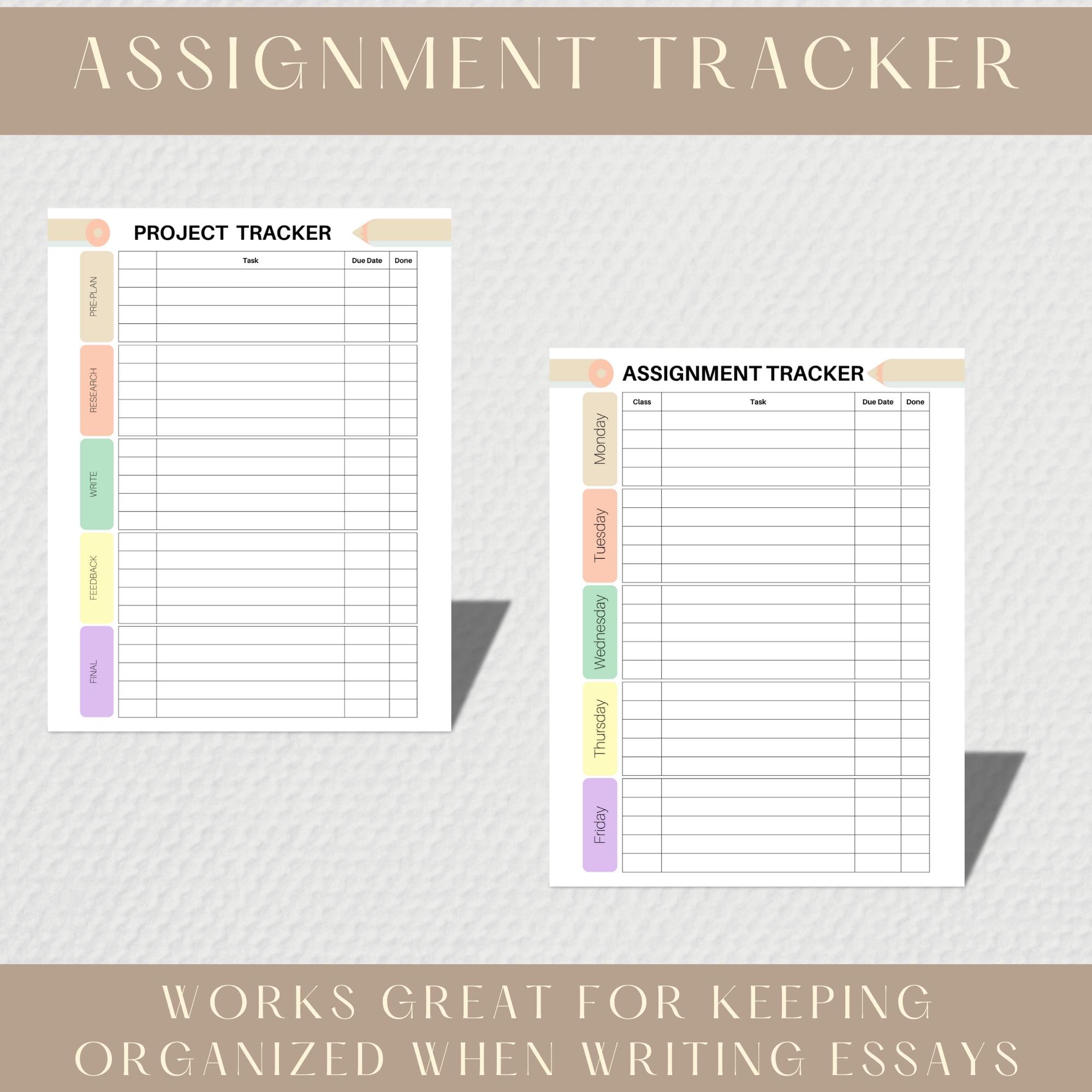 Homeschool Student Planner: Assignment & Writing Project Tracker ...