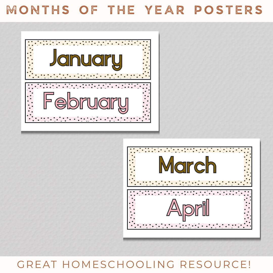 Months of the Year Printable |printable Reference Chart|homeschool ...