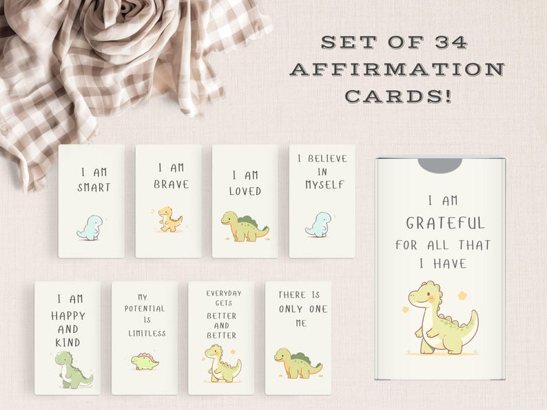 Dinosaur Affirmation Cards for Kids: Confidence Boosting Printables ...
