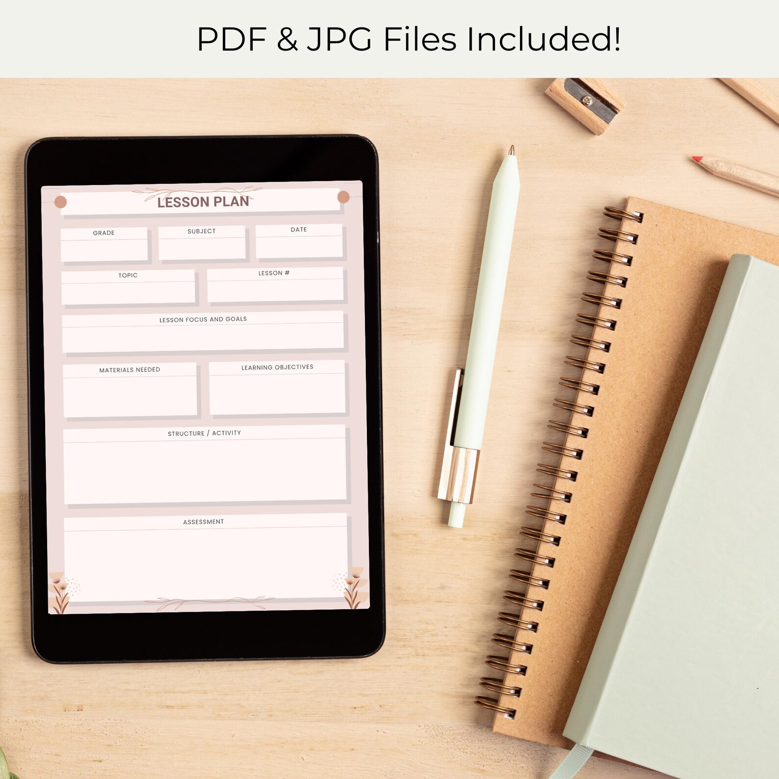Boho Teacher Lesson Planner: Printable & Digital Planning Sheet (PDF ...