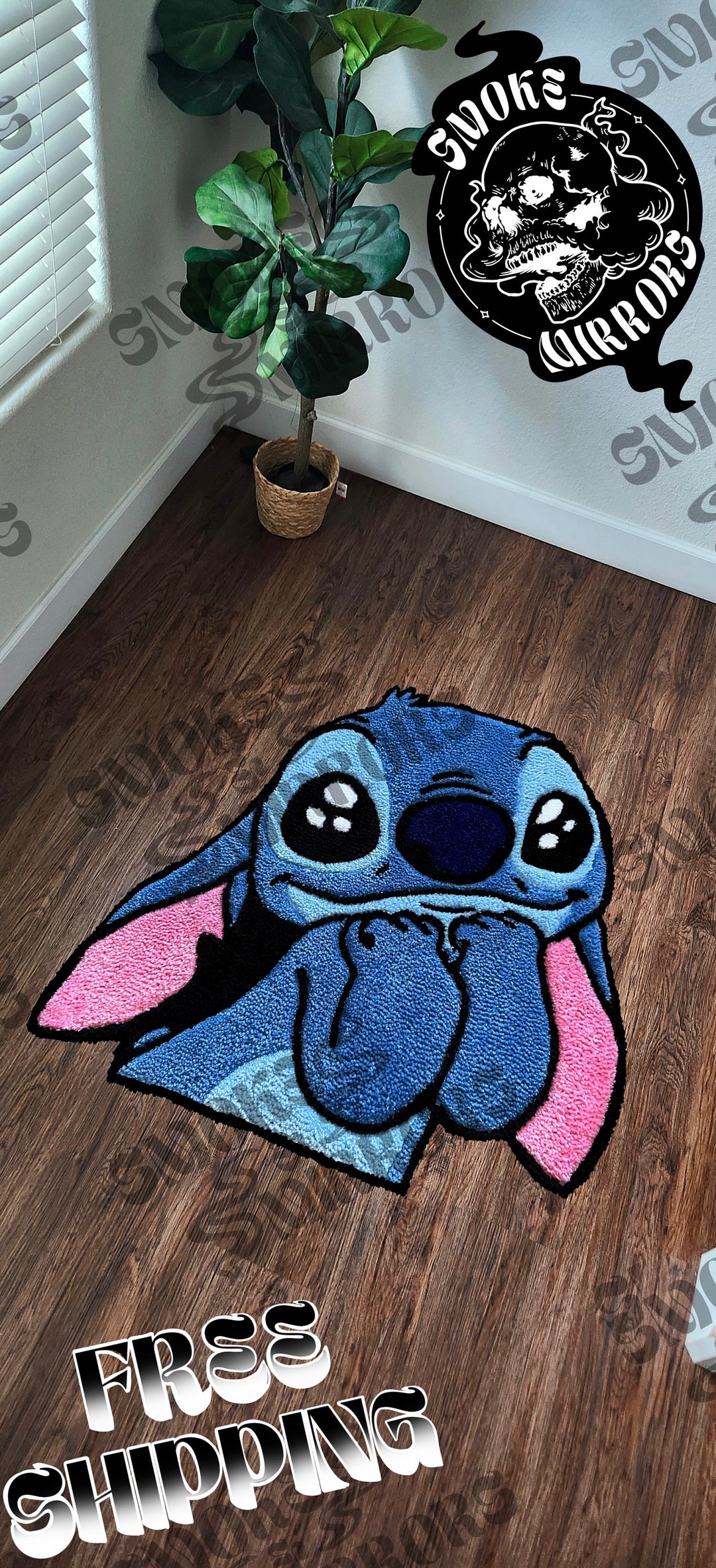 Stitch Tufted Rug Free Shipping Handmade Decor Anime Lilo and Stitch ...
