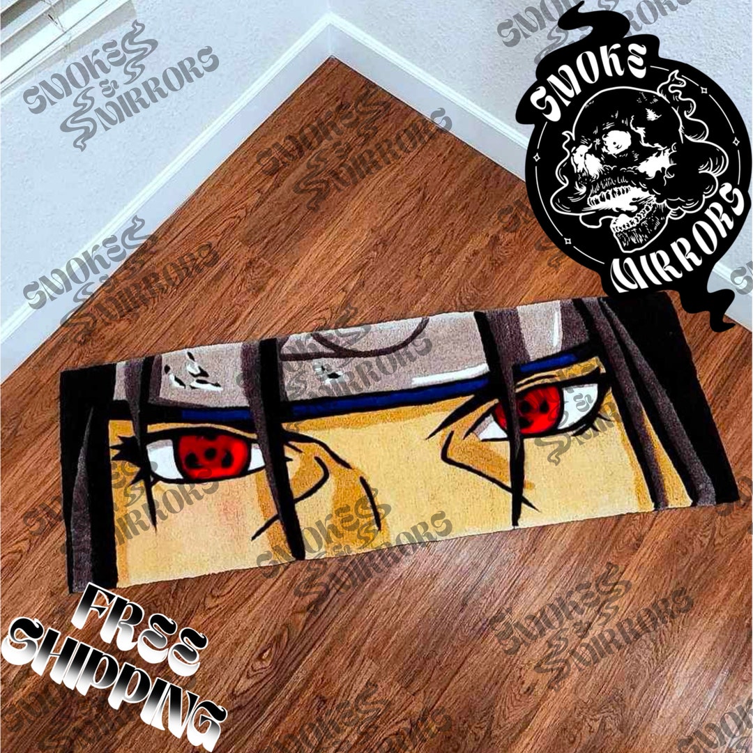 Itachi Tufted Rug Free Shipping Handmade Decor Anime for Him Birthday ...