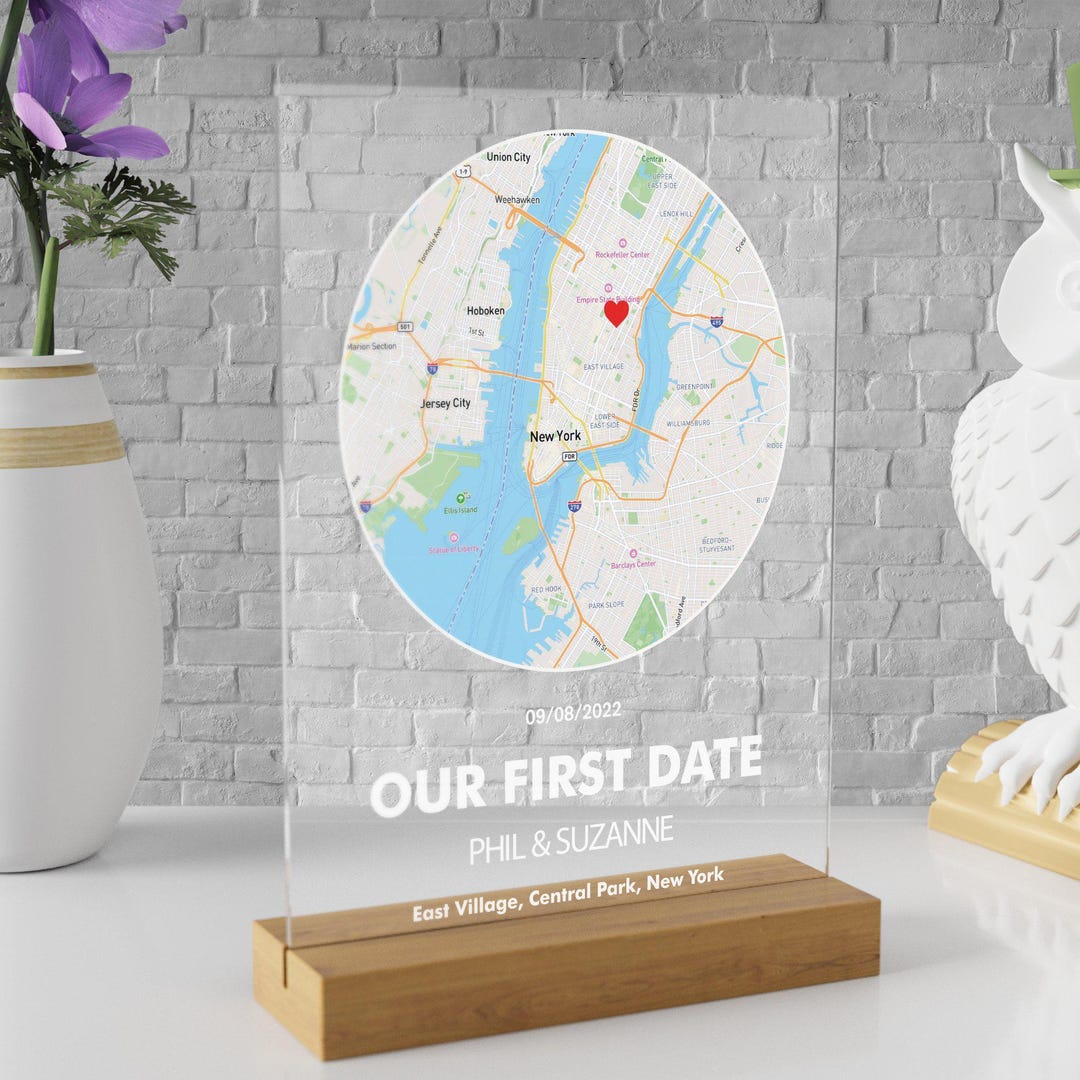 Personalized Couples Map Gift Where It All Began First Date Gift for ...