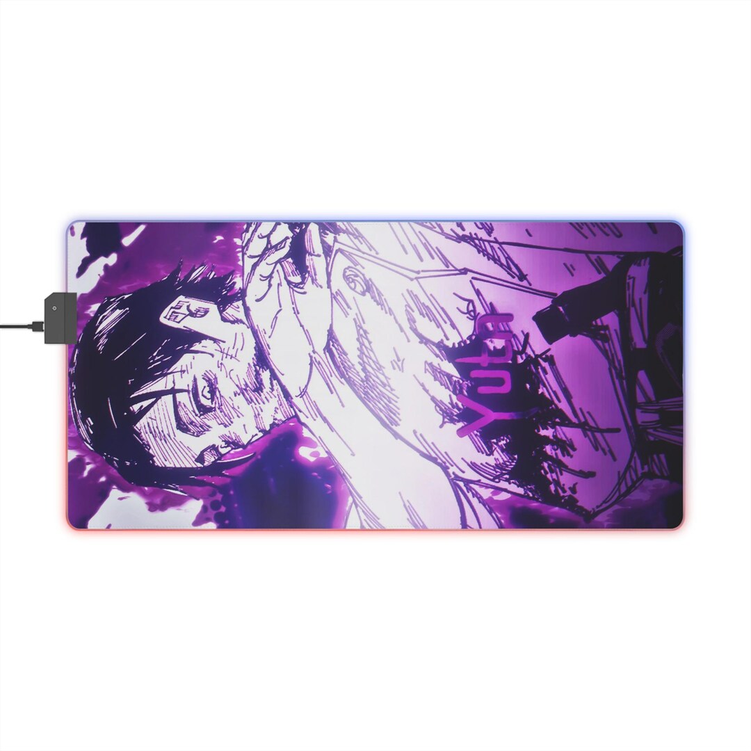 LED Yuta JJK Purple Aesthetic Series Mousepad, Gaming, Desk Mat, Anime ...