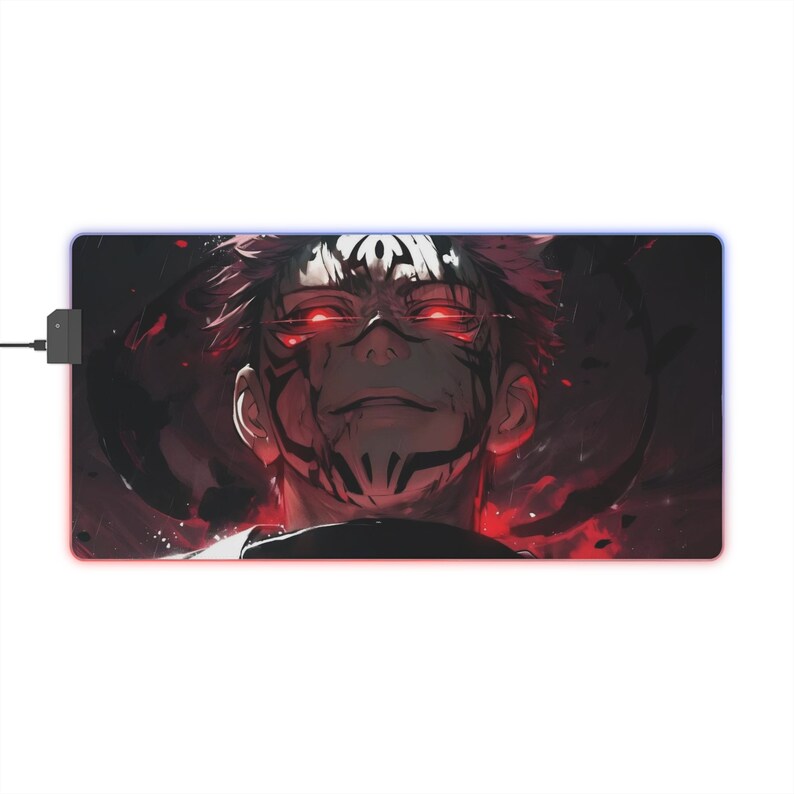 LED JJK Sukuna Mousepad, Gaming Mousepad, Large Desk Mat, Anime Mouse ...