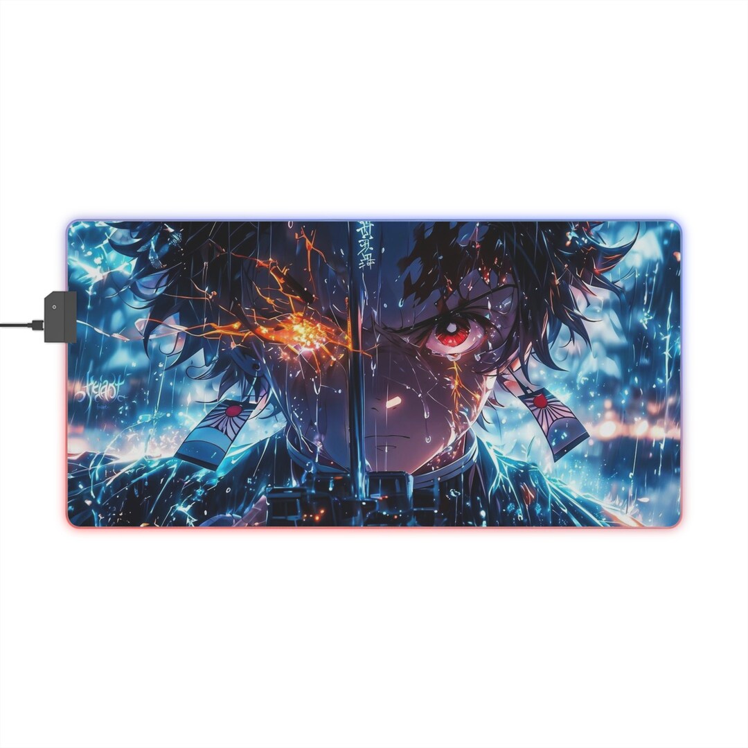 LED Tanjiro Demon Slayer Mousepad, Gaming Mousepad, Large Desk Mat ...