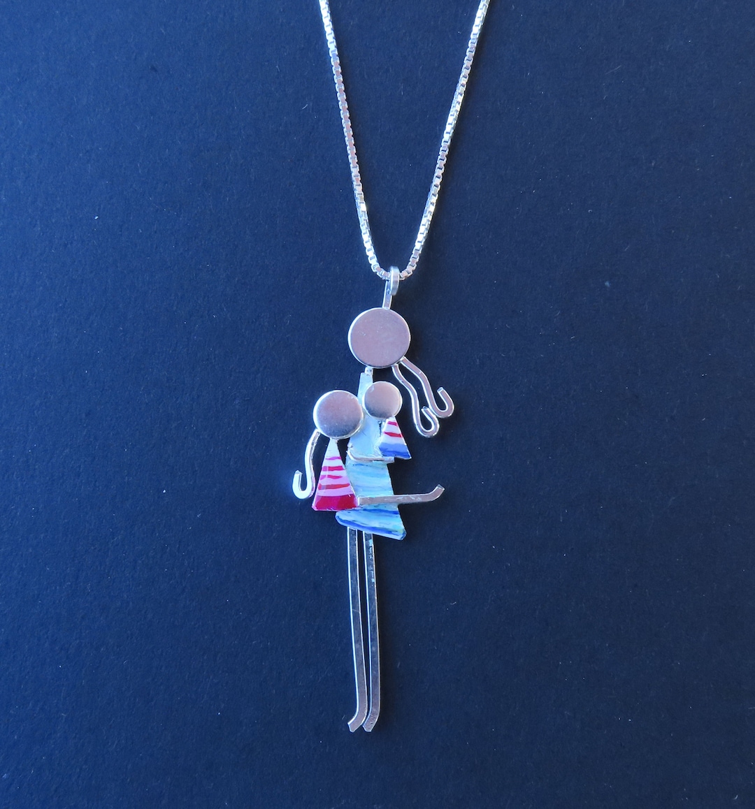 Customized Mother and 2 Kids Necklace,family Portrait Pendant,pendant ...