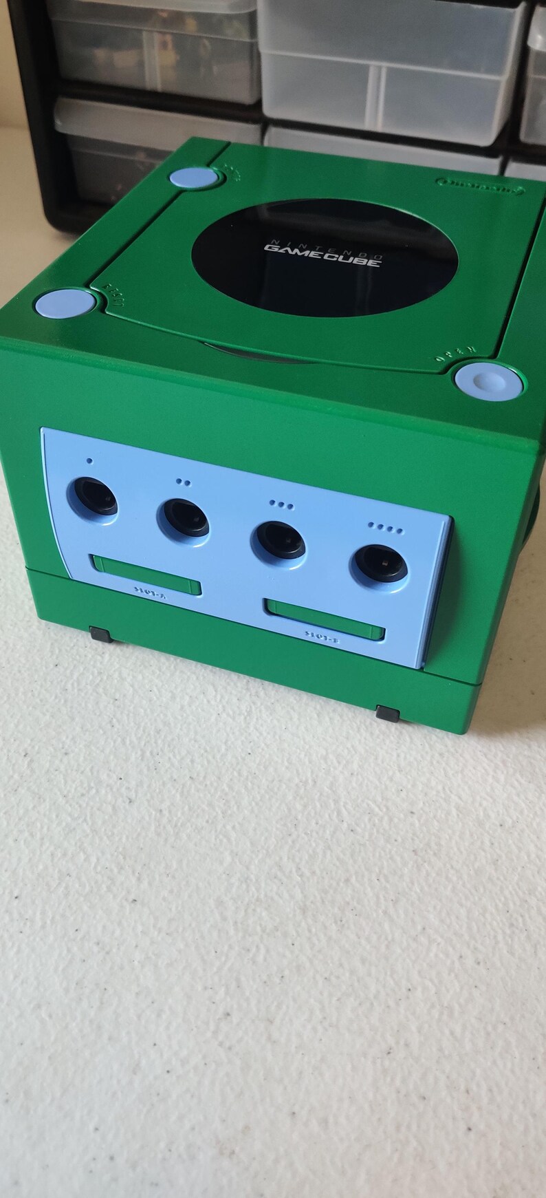 Nintendo Gamecube Forest Green and Light Blue authentic Item Hand ...