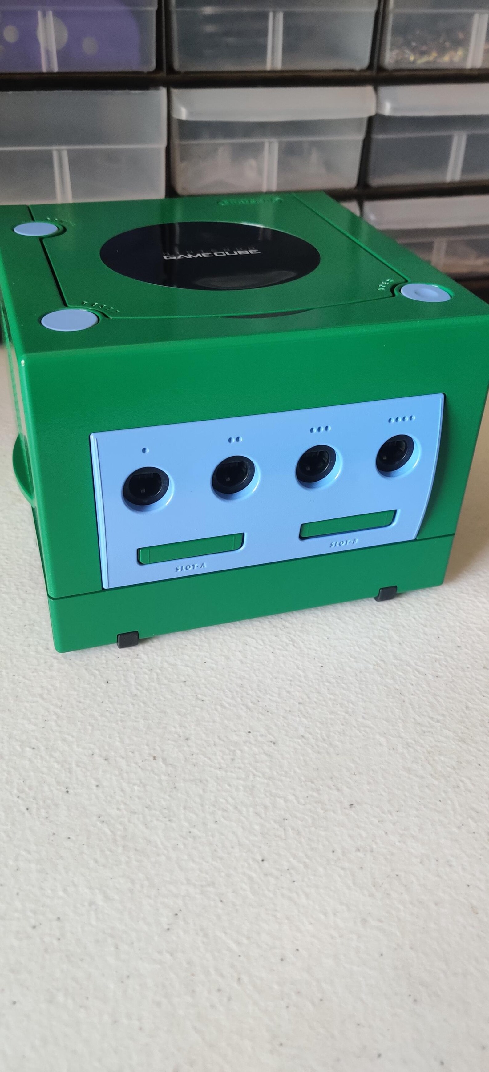 Nintendo Gamecube Forest Green and Light Blue authentic Item Hand ...