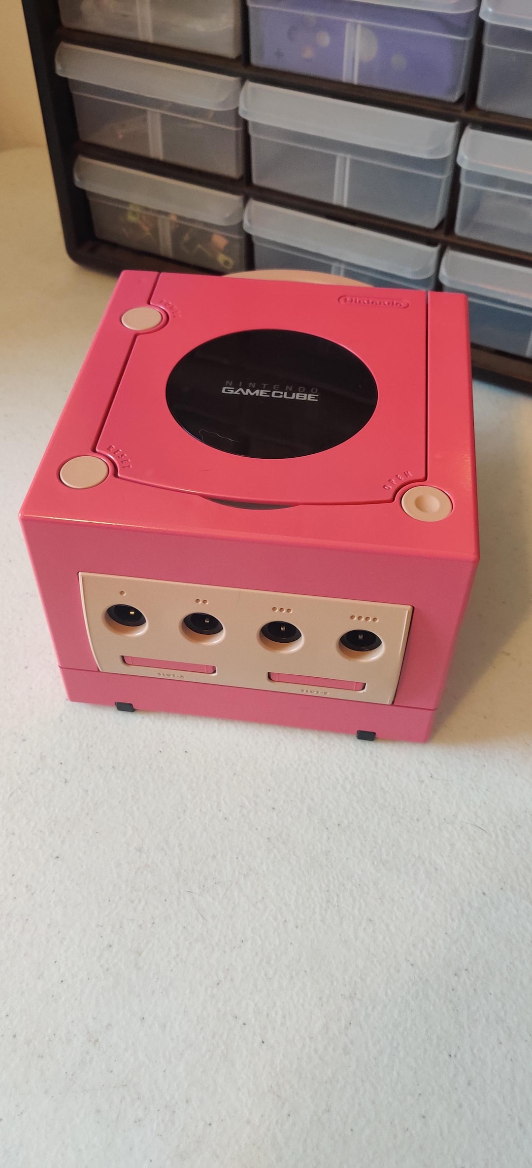 Nintendo Gamecube Hot Pink and Light Pink authentic Item Hand Painted ...