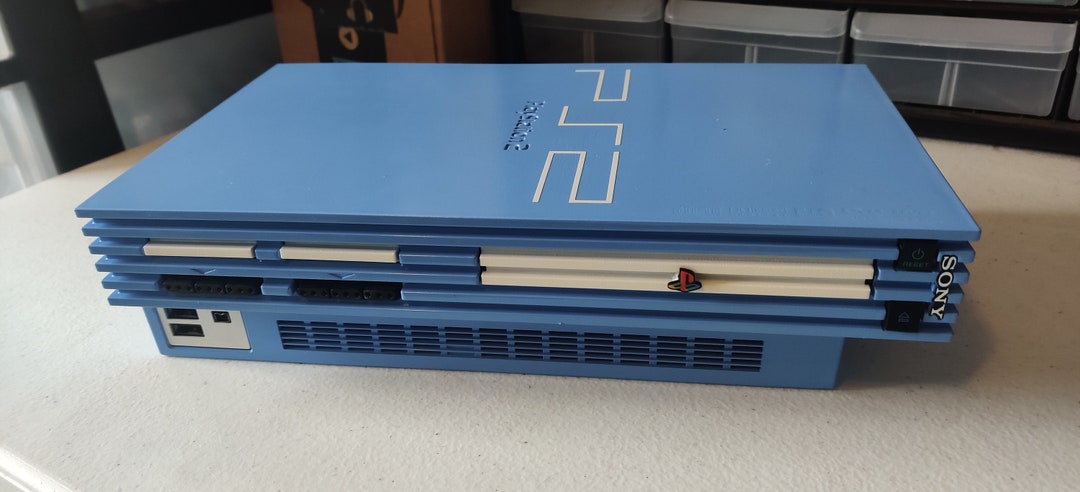 PS2 Playstation 2 Console Light Blue and White authentic Item Hand ...