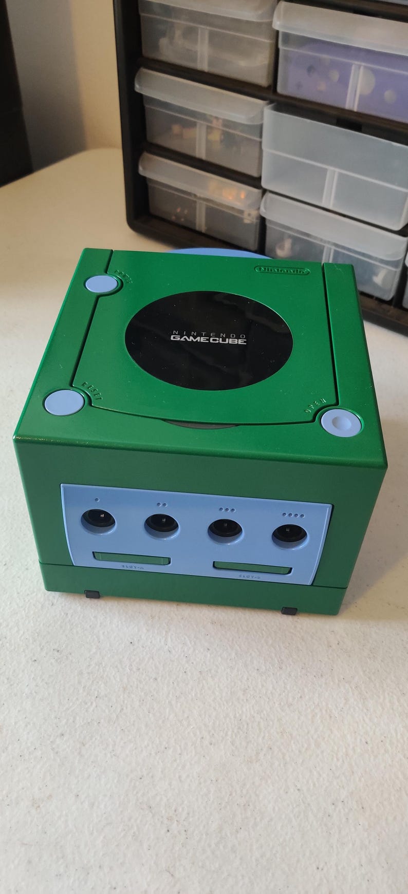 Nintendo Gamecube Forest Green and Light Blue authentic Item Hand ...