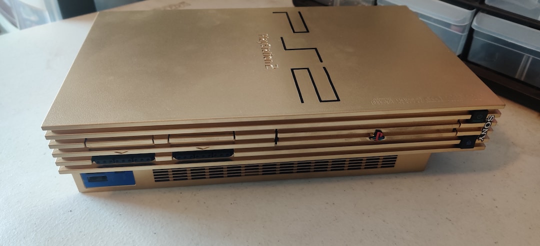 PS2 Playstation 2 Console Gold authentic Item Hand Painted - Etsy