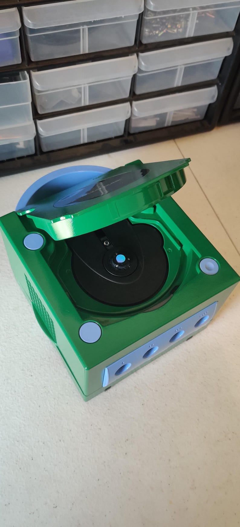 Nintendo Gamecube Forest Green and Light Blue authentic Item Hand ...