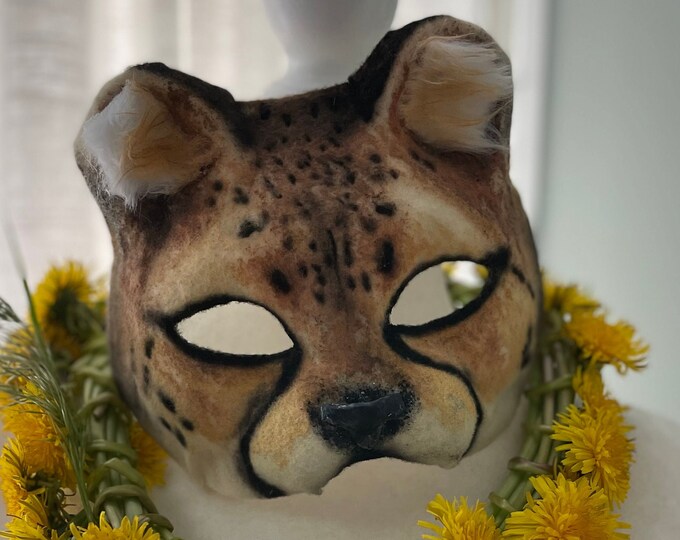 Therian Felted Cheetah Cat Mask - Etsy