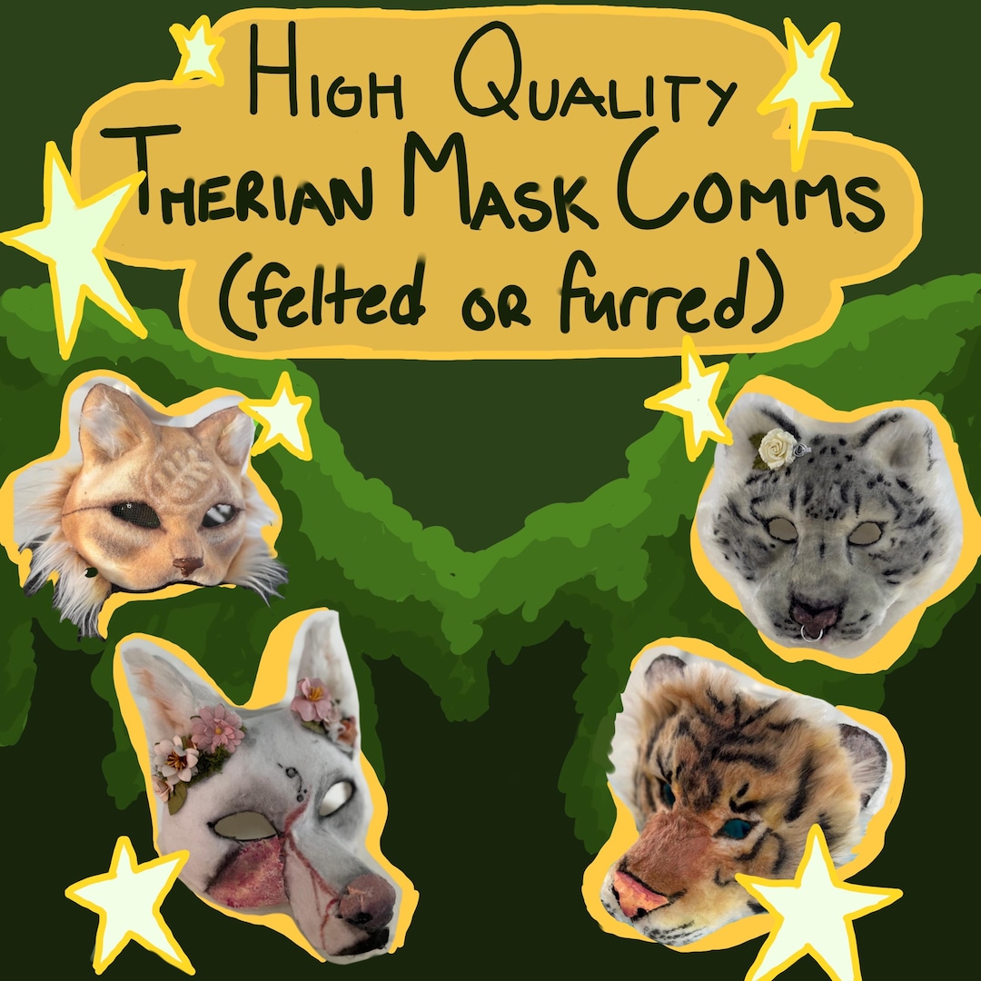 READ DESC!! Cheap Realistic Therian Animal Masks – Custom Fleeced or ...