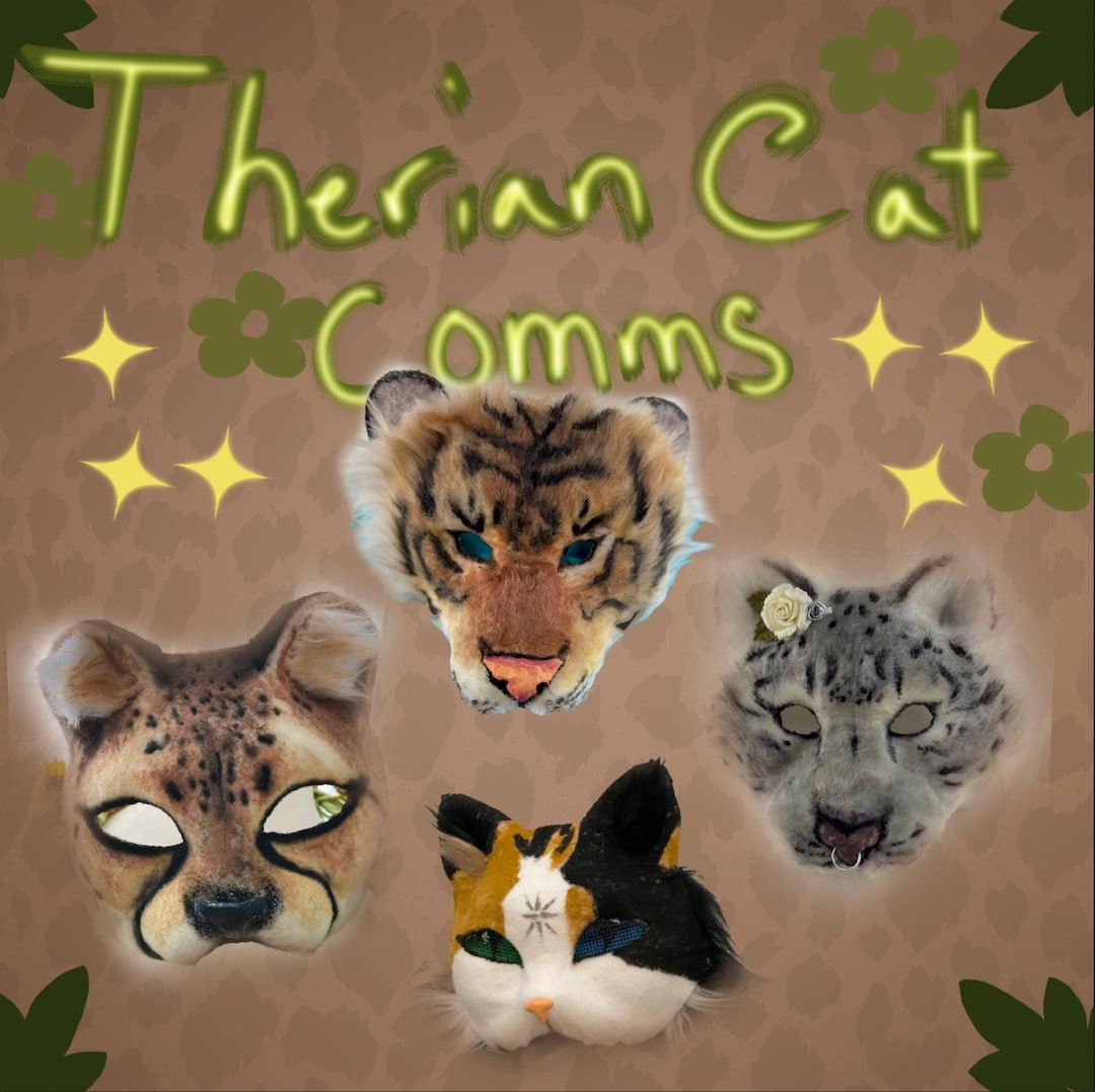 Custom Realistic Cat Mask Commission – Felted or Furred Feline Therian ...